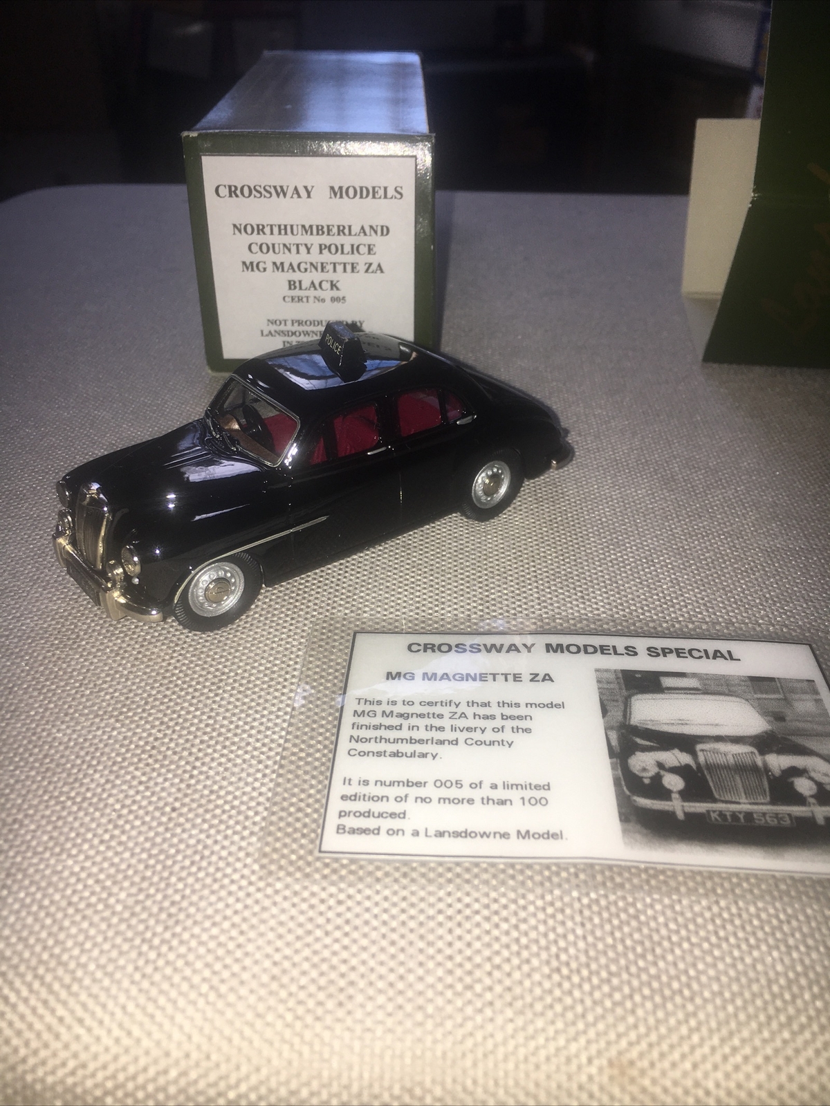 Crossway Models Northumb Police Mg Magnette Za Black Landsdowne 1.43 ...
