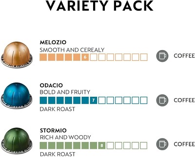 Nespresso Capsules Vertuo, Variety Pack, Medium and Dark Roast Coffee ...