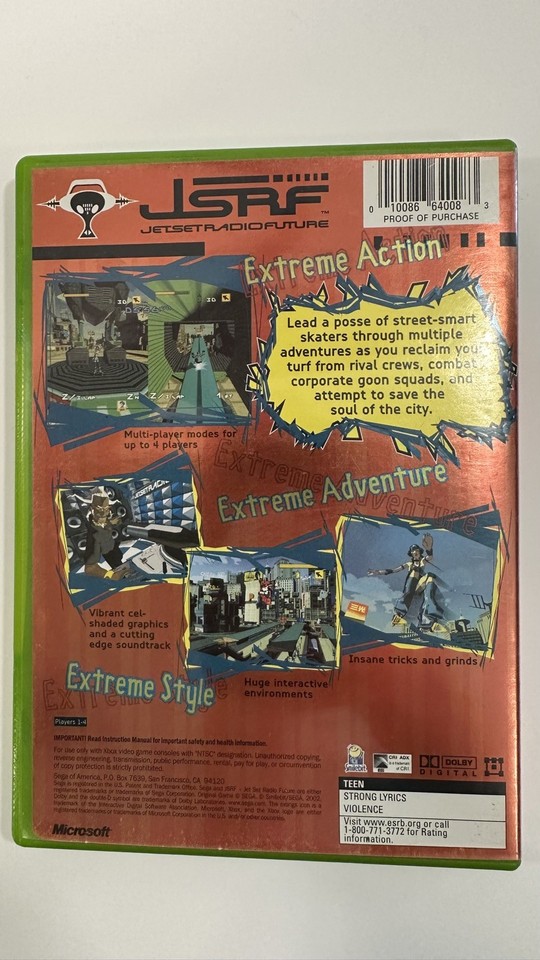 JSRF - Jet Set Radio Future (Microsoft Xbox) - Complete in Box with ...
