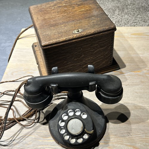 Vintage 1920’s Western Electric E-1 Rotary Phone With Oak Box (Bells ...