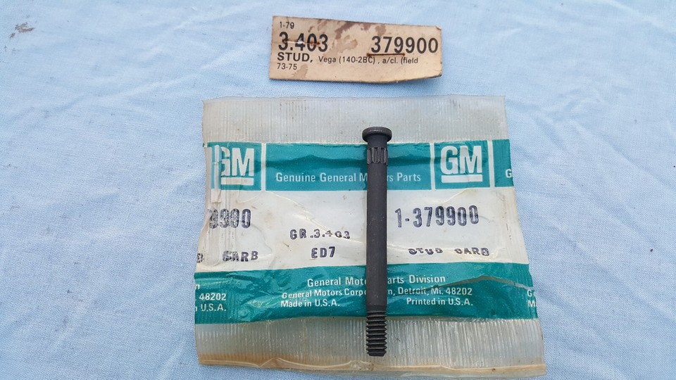 NOS 1973-1975 CHEVROLET VEGA 140 MOTOR W/2BC AIR CLEANER STUDS 379900 ...