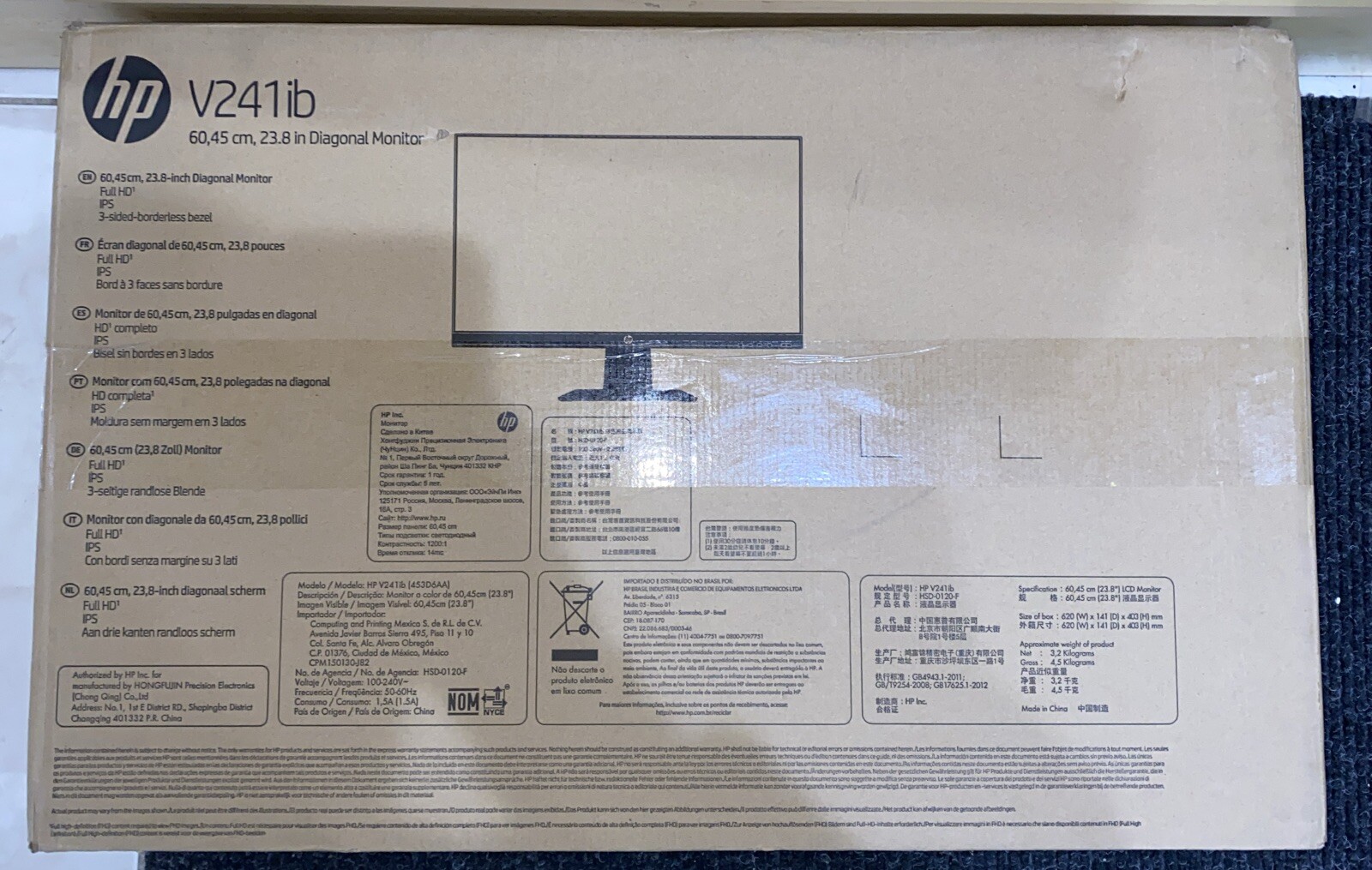 HP V241IB 23.8 inch FHD Monitor - Black for sale online | eBay