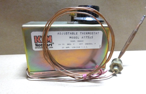 Kim Hotstart Adjustable Thermostat AT7525, 75 - 250 Deg F. , 25 Amp 120 ...