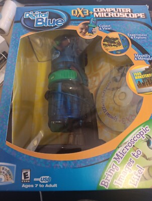 VINTAGE Digital Blue QX3+ Computer Microscope Bring Microsoft Images To ...