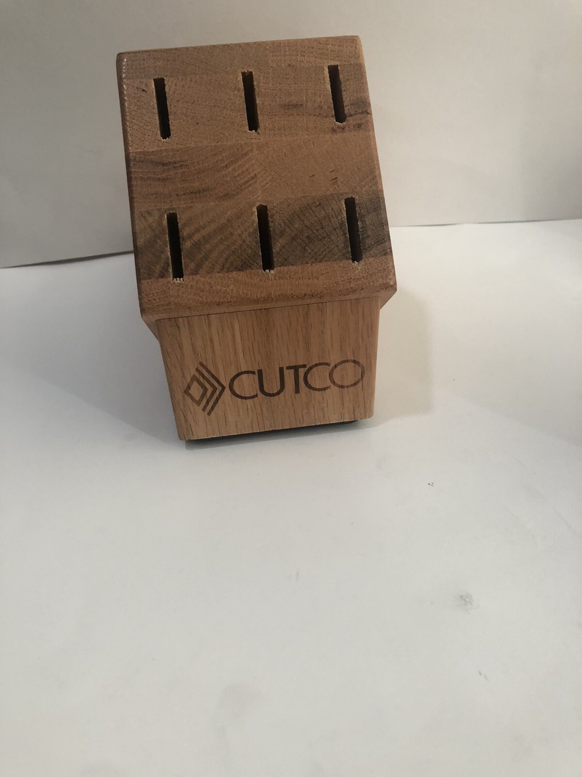 Cutco Wooden Knife Block 6 Knives Slot Storage Oak Made in USA B4 | eBay