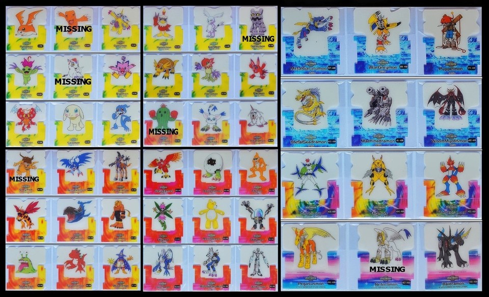 Digimon Digi Clix Pop Up Cards ( Unpopped ) Part Coll, Missing #2,5,12 ...
