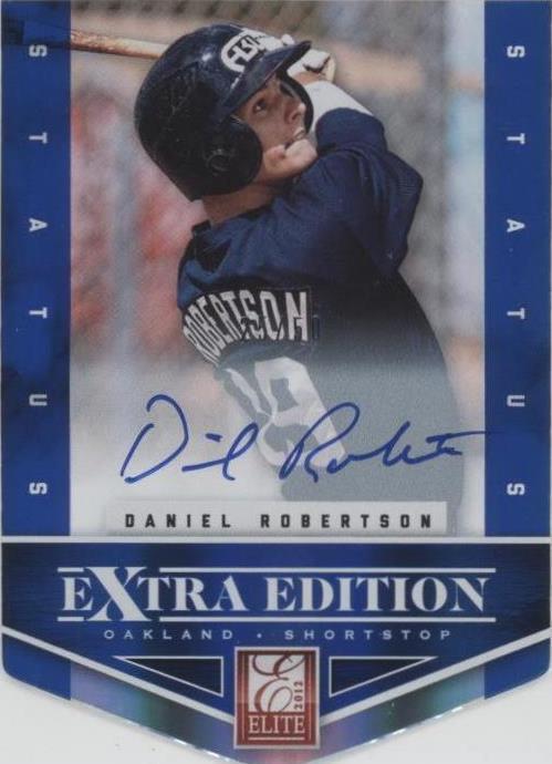 2012 Elite Extra Edition - Daniel Robertson #136 Status Blue Die-Cut ...