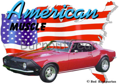 1968 Red Chevy Camaro bra Custom Hot Rod USA T-Shirt 68 Muscle Car Tees ...