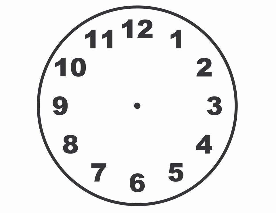 Replacement Clock Face Vinyl Decal Basic Number Font Custom Sizes 6"-22 ...