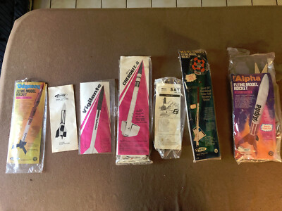 Lot Vintage Estes Model Rocket Package Box Inserts Art Labels Stickers ...