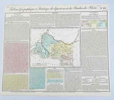 Dépt 13- Rare Carte Géographique & Statistique des Bouches du R ...