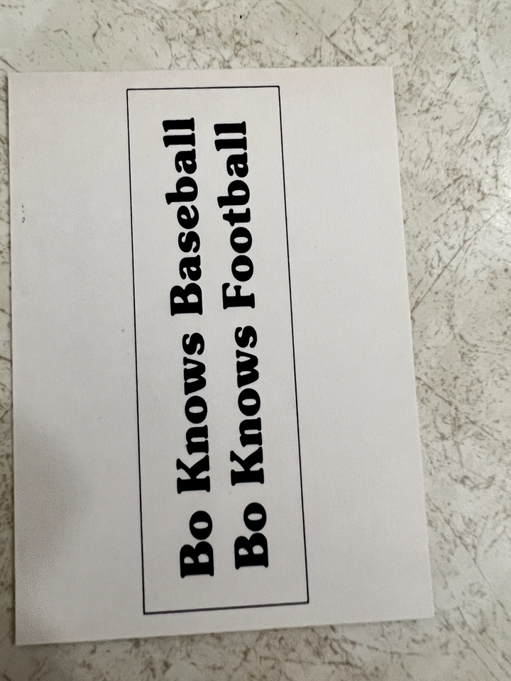 Bo Jackson "Bo Knows" Promo Card "No Shirt w/ Pads and Bat" CLASSIC ...