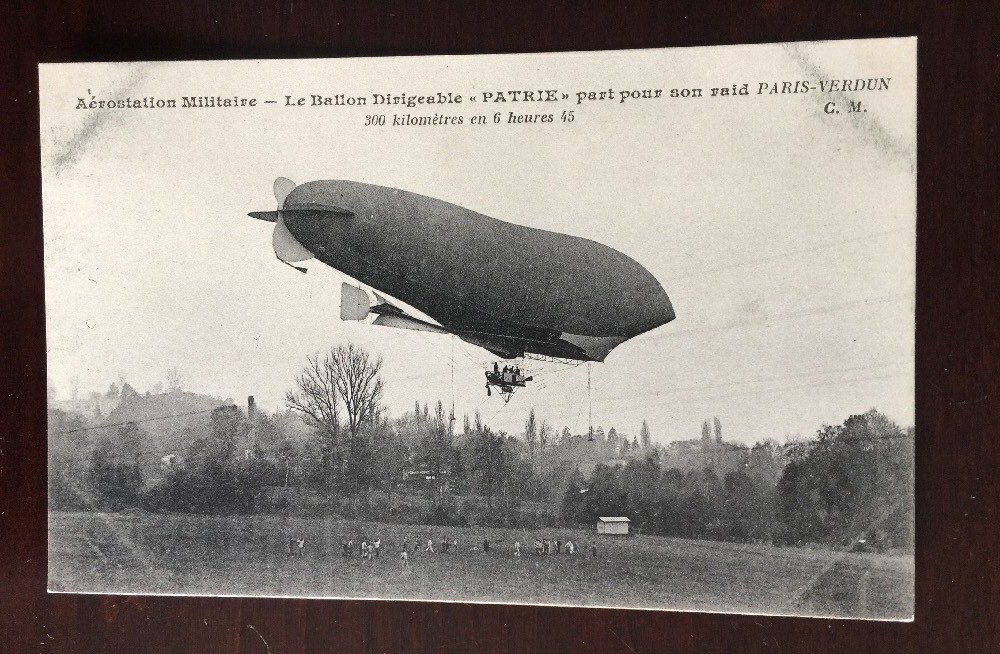 1907 French Zeppelin Photo Postcard Dirigible Patrie Flight Paris ...