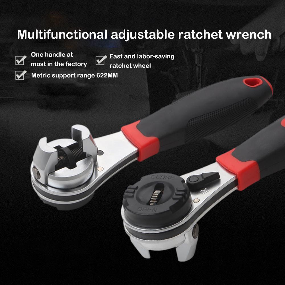 Adjustable Ratchet Wrench Universal Socket Quick-Release Tool Spanner ...