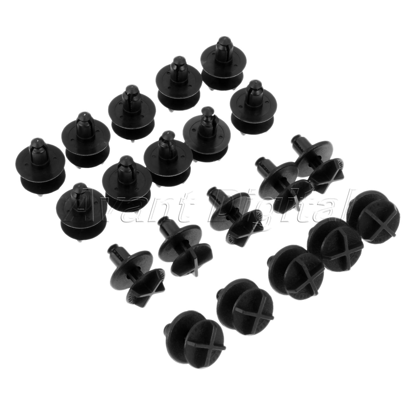 20PC Battery Cover & Cowl Panel Clip For Into 9mm Hole For Land Rover ...