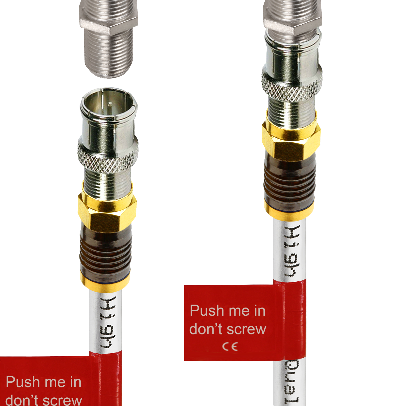 Push on Quick F Extension Cable for Virgin Media Broadband Modem Router ...