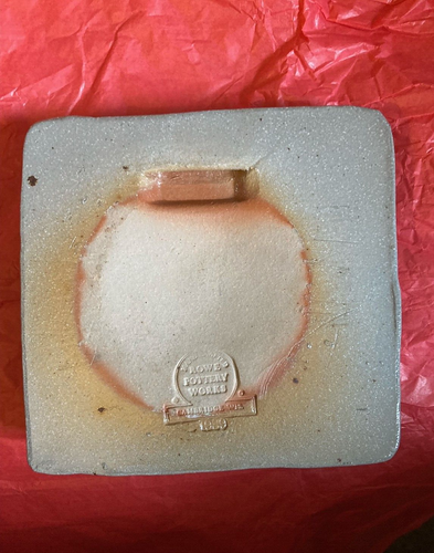 ROWE Pottery Works Tile Trivet 5"x5" Stooked Wheat Sheaves Cambridge WI ...