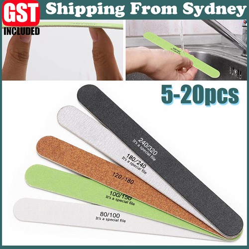 5-20X Double Sided 100/120/180/240 Grit Nail Files Emery Boards Nail ...