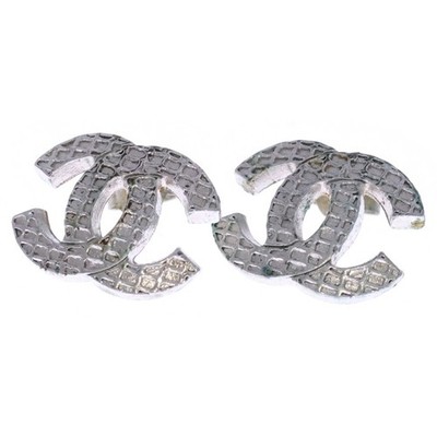 CHANEL Coco Mark Earrings Silver Metal 00A Used 91a571e6946f9012c6a15a1471dd02d8 | eBay UK