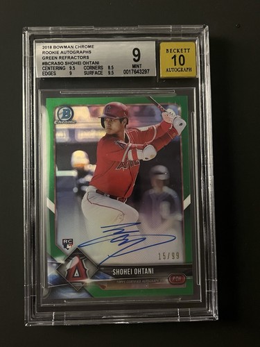 2018 Bowman Chrome - Shohei Ohtani Green Refractor Batting Auto BGS 9 RC /99 | eBay