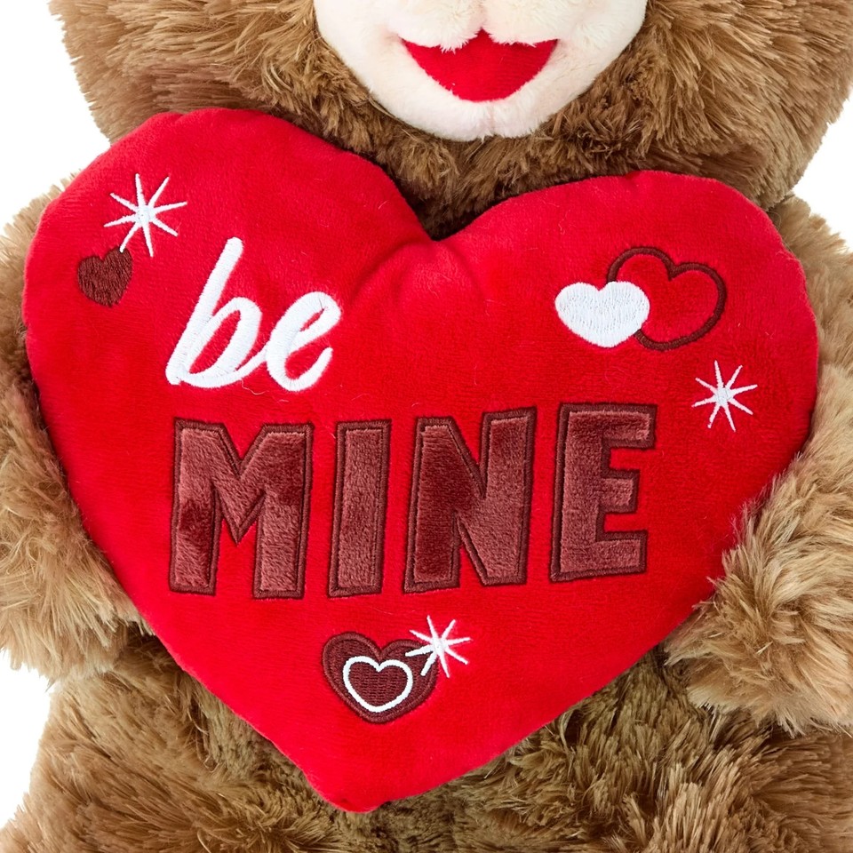 Valentine's Day Sweetheart Brown Teddy Bear Plush Toy, 14" + Kisses ...