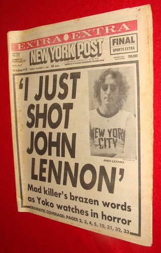 Dec. 9 1980 NY Post Newspaper / I Shot John Lennon Vintage Extra ...