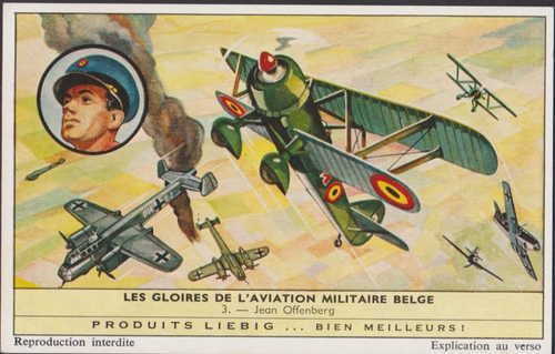 LIEBIG-GLOIRES DE L'AVIATION MILITARY BELGE-JEAN OFFENBERG ADVERTISING ...