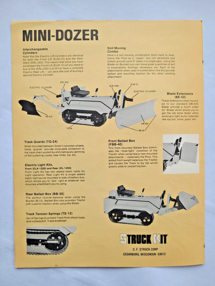 Vintage Struck Magnatrac Compact Crawler Mini Dozer Hydro 5000 Struck ...