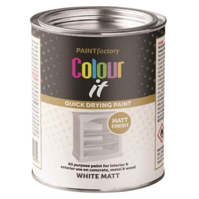 Paint Factory White Matt Tin Paint for Interior Exterior Fast Drying ...