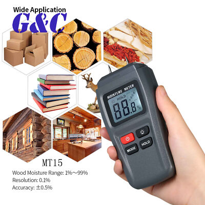 LCD Damp Meter Digital Moisture Detector Wood Brick Humidity Caravan ...