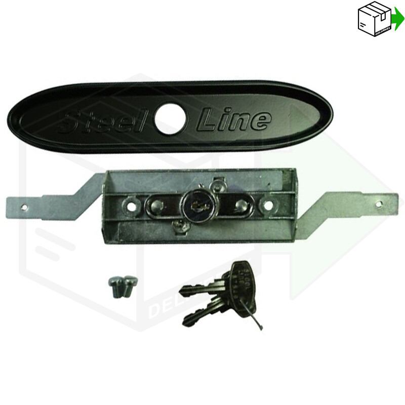 STEEL LINE Garage Door Lock Roller Shutter Lock Barrel BLACK Fascia & 2 ...