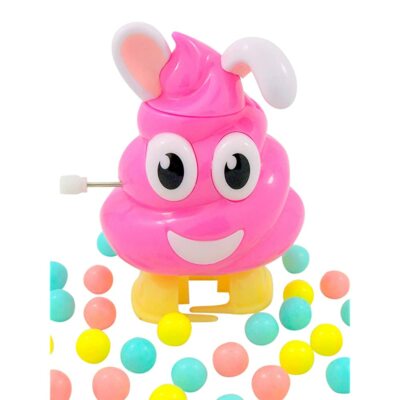 Flix OH Poop Wind Up Candy Dispenser Pink Bunny Smiling Emoji, New In ...