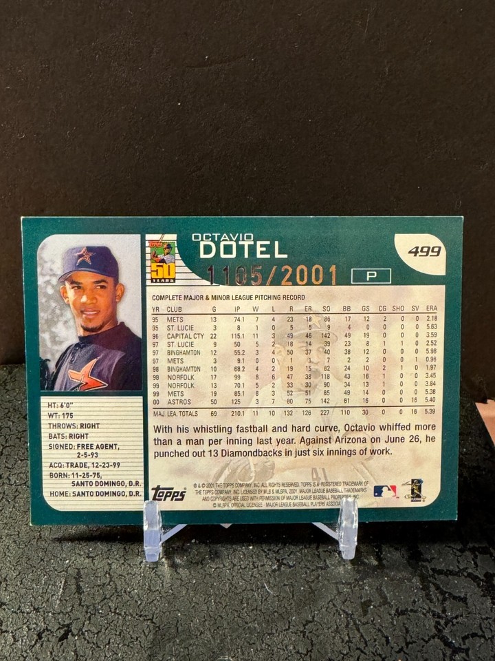 2001 Topps Baseball Octavio Dotel Card #499 #1105/2001 | eBay
