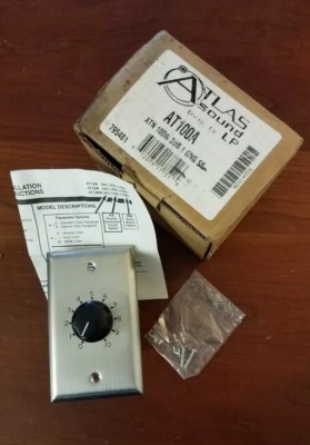 Atlas Sound AT1004 Terminal Faceplate Attenuator Audio Volume Control ...