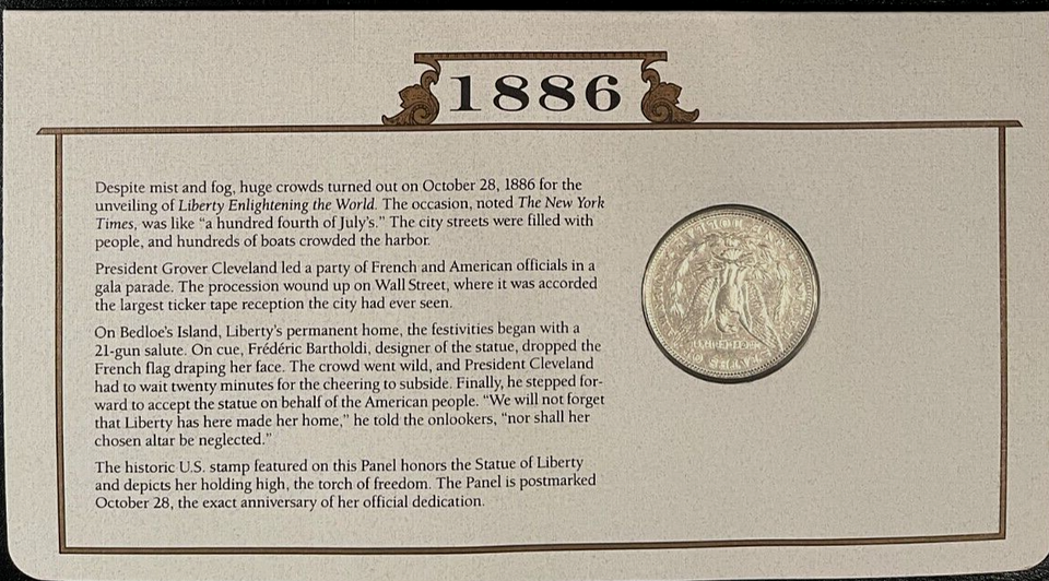 1886 Morgan Silver Dollar US Postal Commemorative Stamp Set Rare 3/32c ...