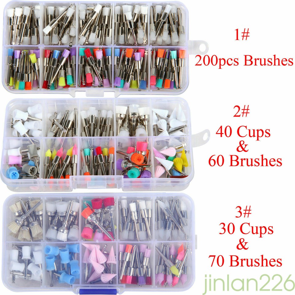 100/200pcs Dental Latch type Rubber Polishing Cups Brushes Tooth Prophy ...