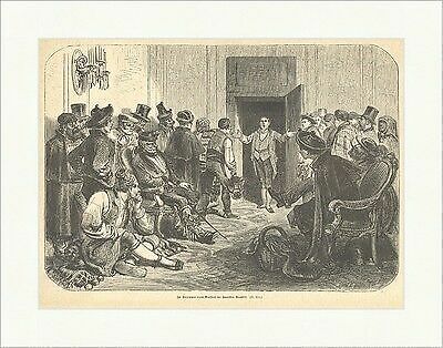 Im Vorzimmer des Ministers der span. Republik orig. Holzstich ...