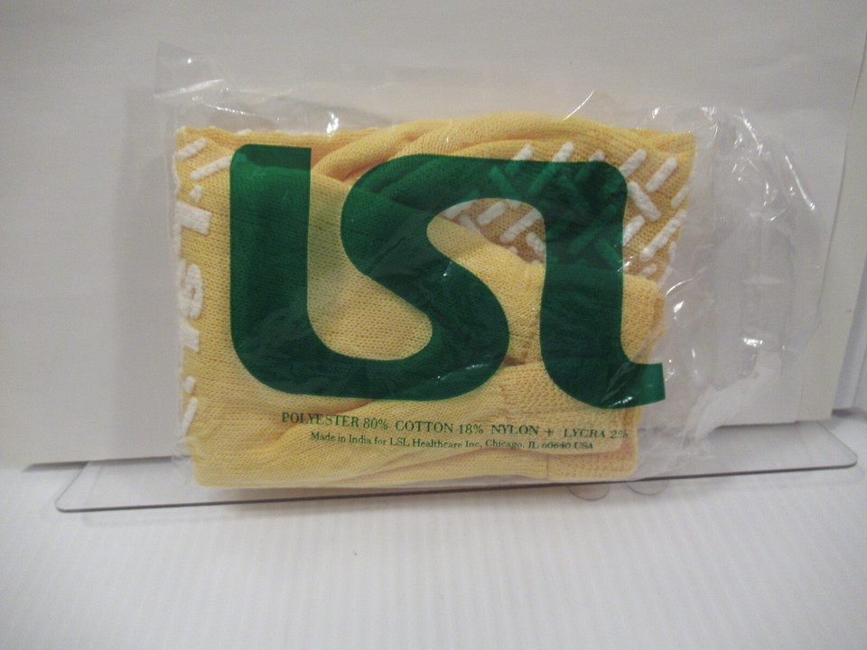 LSL Medical XXL Yellow Slipper Socks Non-Skid Hospital Double Tread NEW ...