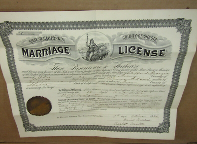 California Marriage Certificate Fill In