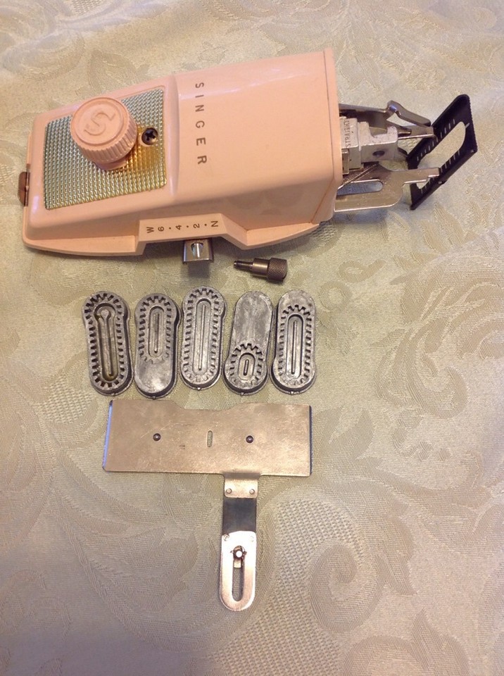 Singer Sewing Machine Buttonholer in Teal Blue Art Deco Box | eBay