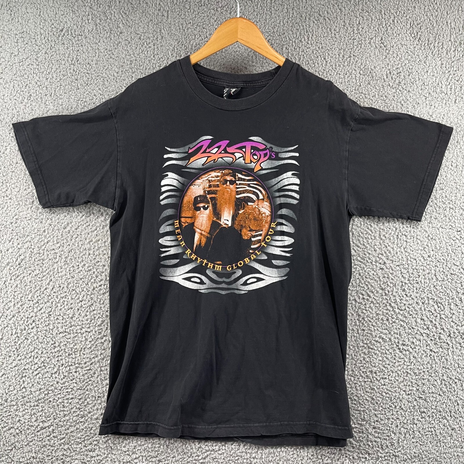 Vintage 90s Giant ZZ Top Band Mean Rhythm Global Tour… - Gem
