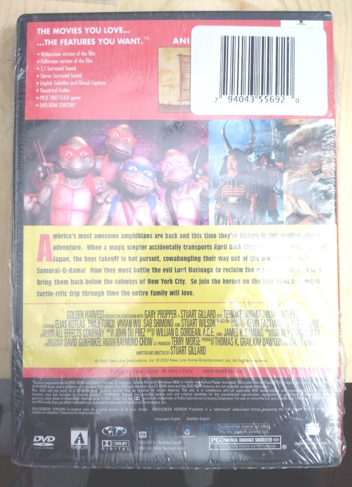 Teenage Mutant Ninja Turtles III DVD SEALED 794043556920 | eBay