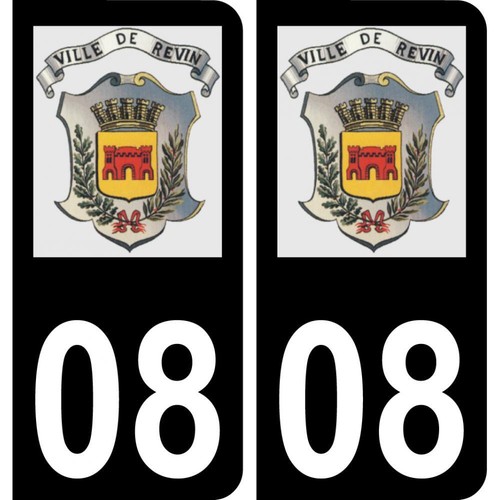 08 Revin logo autocollant plaque immatriculation auto ville sticker ...