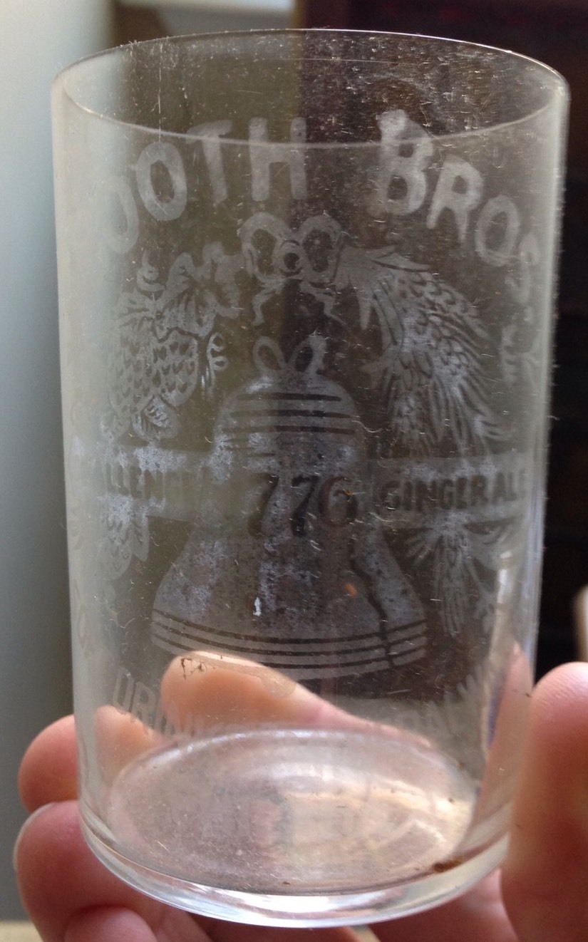 c. 1900s BOOTH BROTHERS SODA MINERAL WATER GLASS, GINGER ALE ...