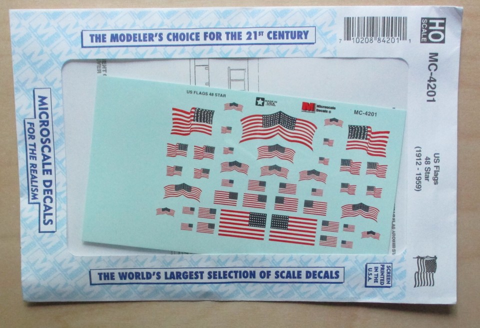 American 48-Star Flags Decals Microscale 4201 HO Scale Modeling ...