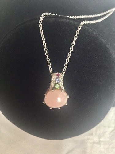 Pink Peruvian Opal Necklace Ruby Tanzanite Chrome Diopside Peru Opal | eBay