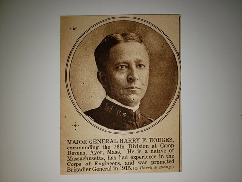 Major General Harry F. Hodges Camp Devens 1918 WW1 World War 1 Picture ...
