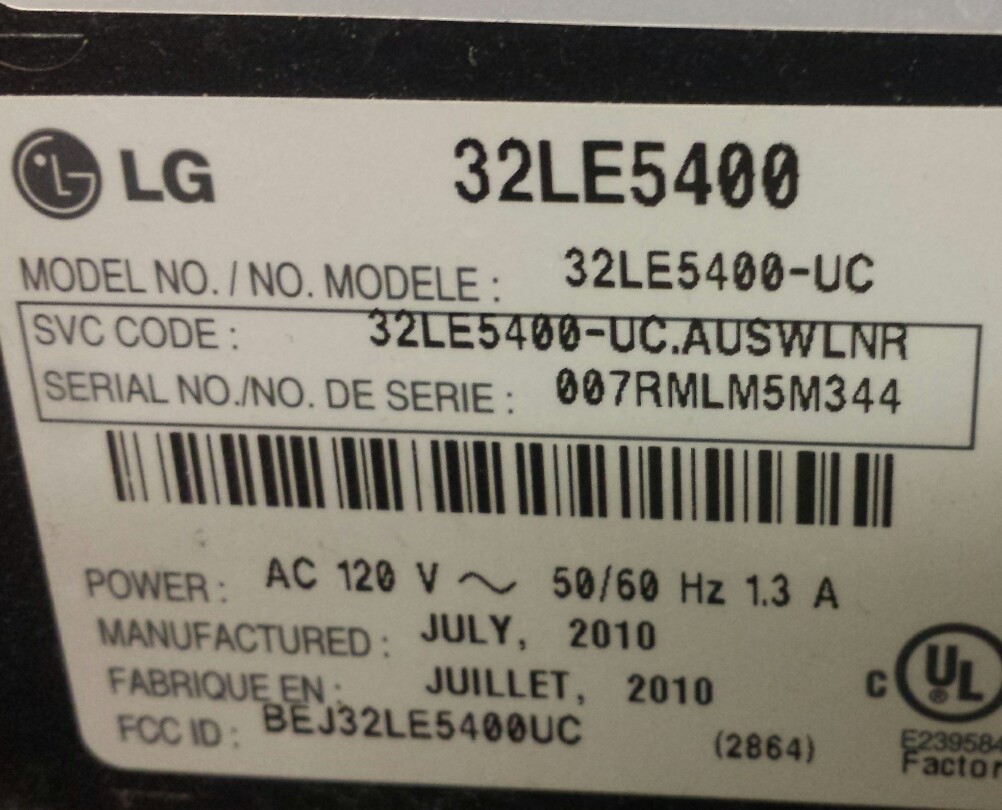 LG 32LE5400 Power Supply board B12907270110 Rev 1.0 EAY60802701 | eBay