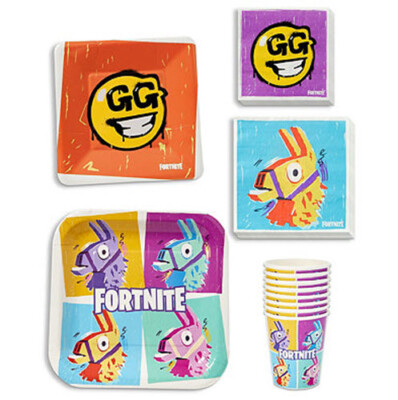 FORTNITE Deluxe Birthday Party Kit 8 guests Plates Napkins Cups ...