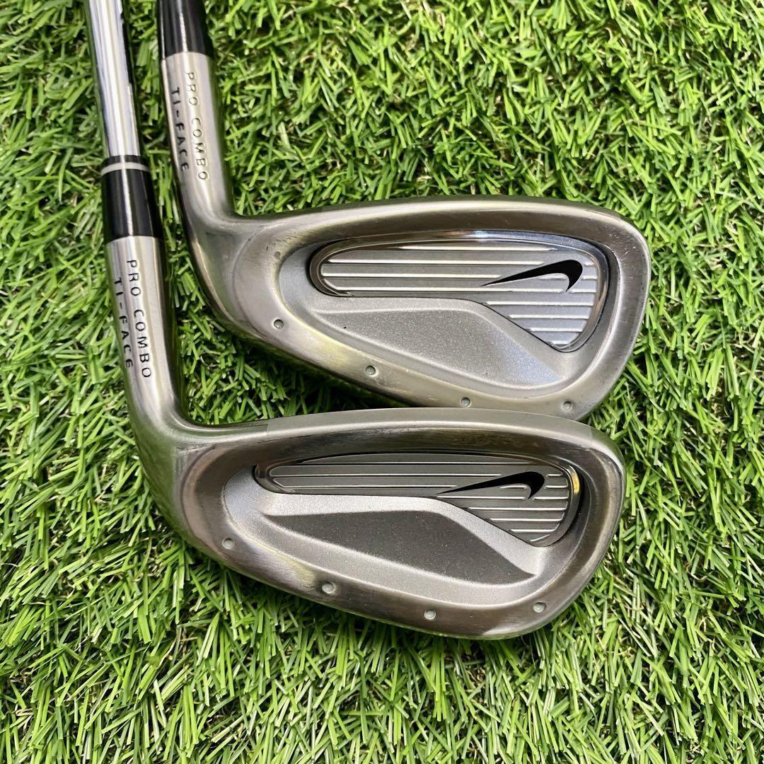 NIKE PRO COMBO TI FACE Iron Set 5,6,7,8,Pw Steel Shaft Flex-R 5pcs Golf ...